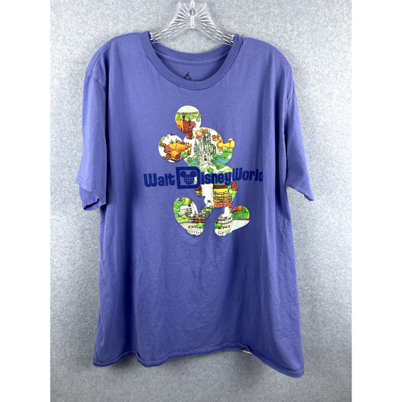 Disney | Shirts | Disneyland Mickey Mouse Map Shirt Size 2xl Purple ...